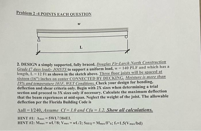 Solved Problem 2 -4 POINTS EACH QUESTION 2. DESIGN a simply | Chegg.com