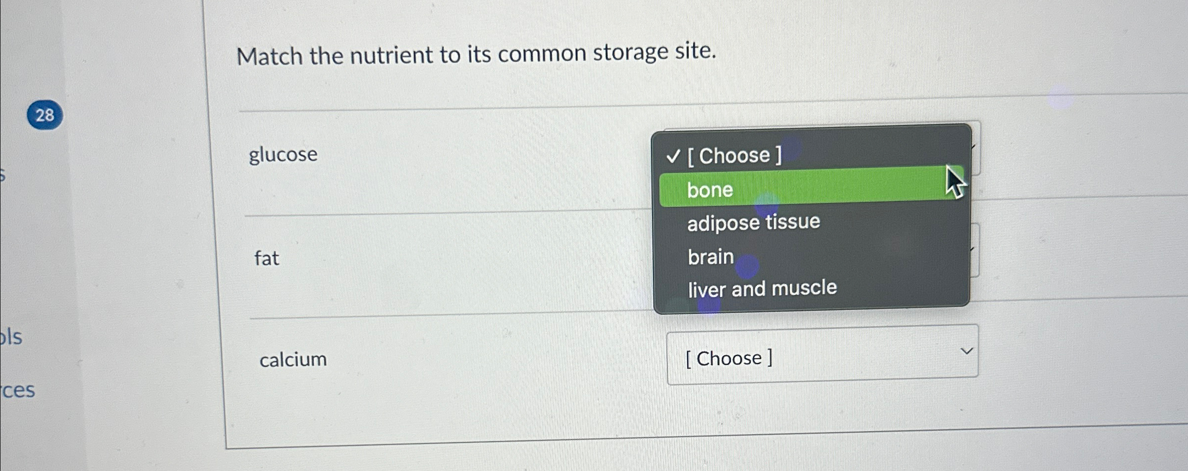 Solved Match the nutrient to its common storage | Chegg.com