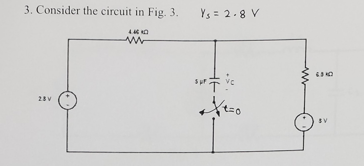 Solved a. ﻿Determine the time constant of the circuit. τ= __ | Chegg.com