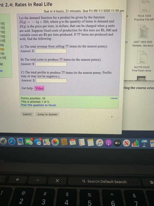 Solved 4: Rates in Real Life Due in 4 hours, 22 minutes. Due | Chegg.com