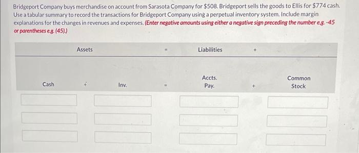 Solved Bridgeport Company buys merchandise on account from | Chegg.com