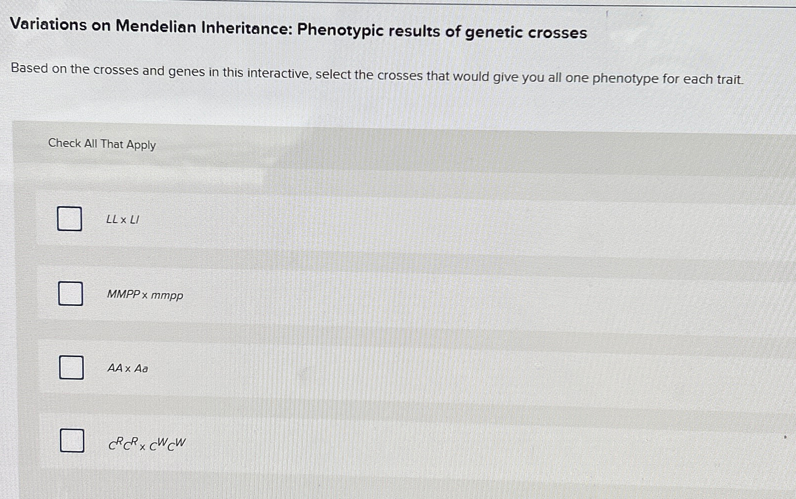 Solved Variations on Mendelian Inheritance: Phenotypic | Chegg.com