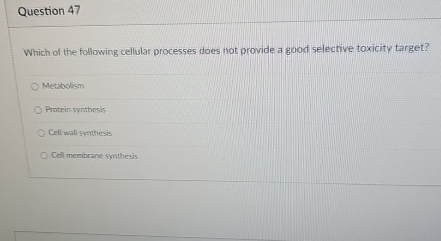 Solved Question 47Which of the following cellular processes | Chegg.com