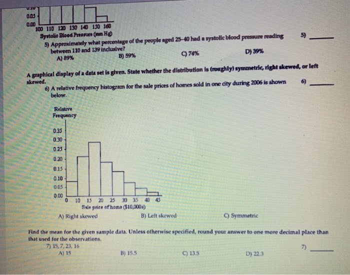 Solved 1) ____ Classify the data as either qualitative or | Chegg.com