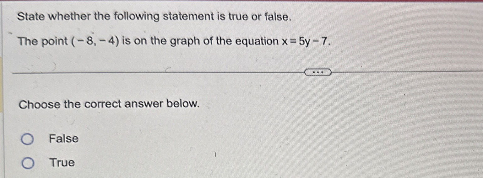 Solved State whether the following statement is true or | Chegg.com
