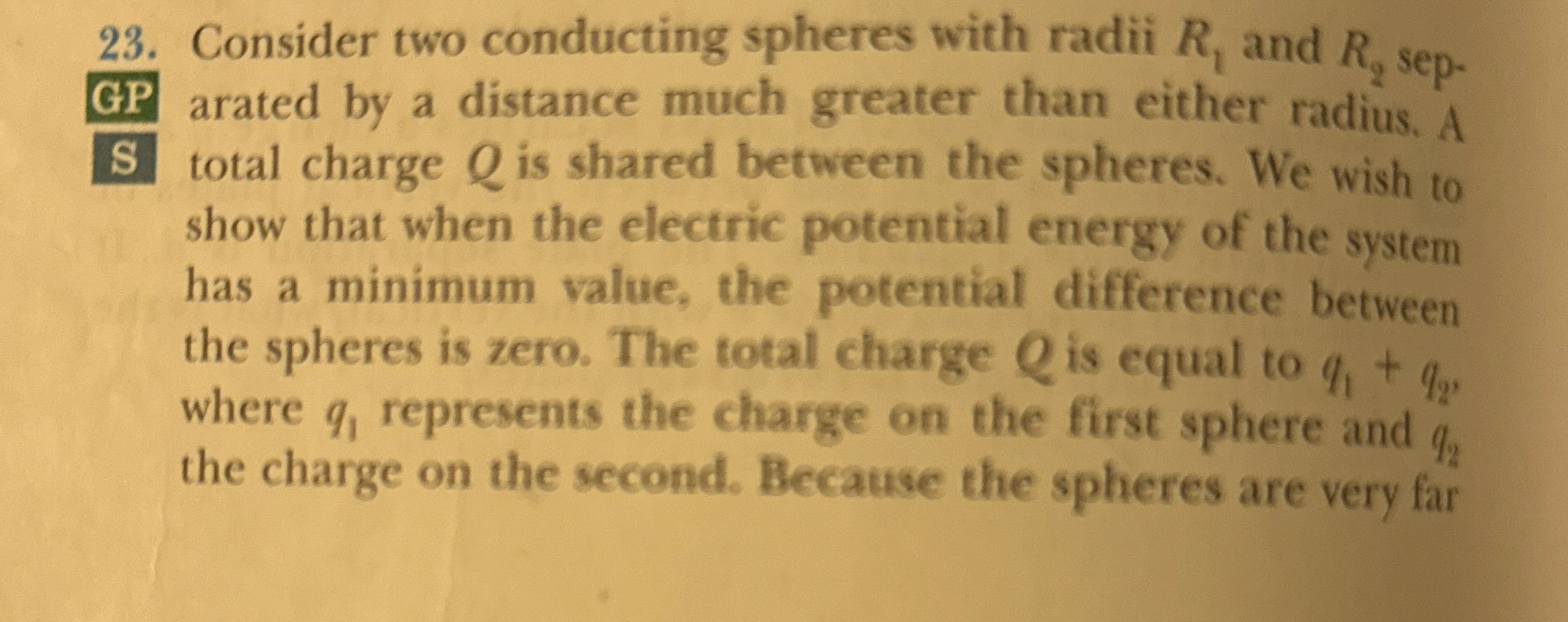 Solved Consider two conducting spheres with radii R1 ﻿and R2 | Chegg.com