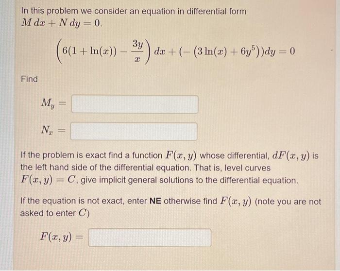Solved In this problem we consider an equation in | Chegg.com