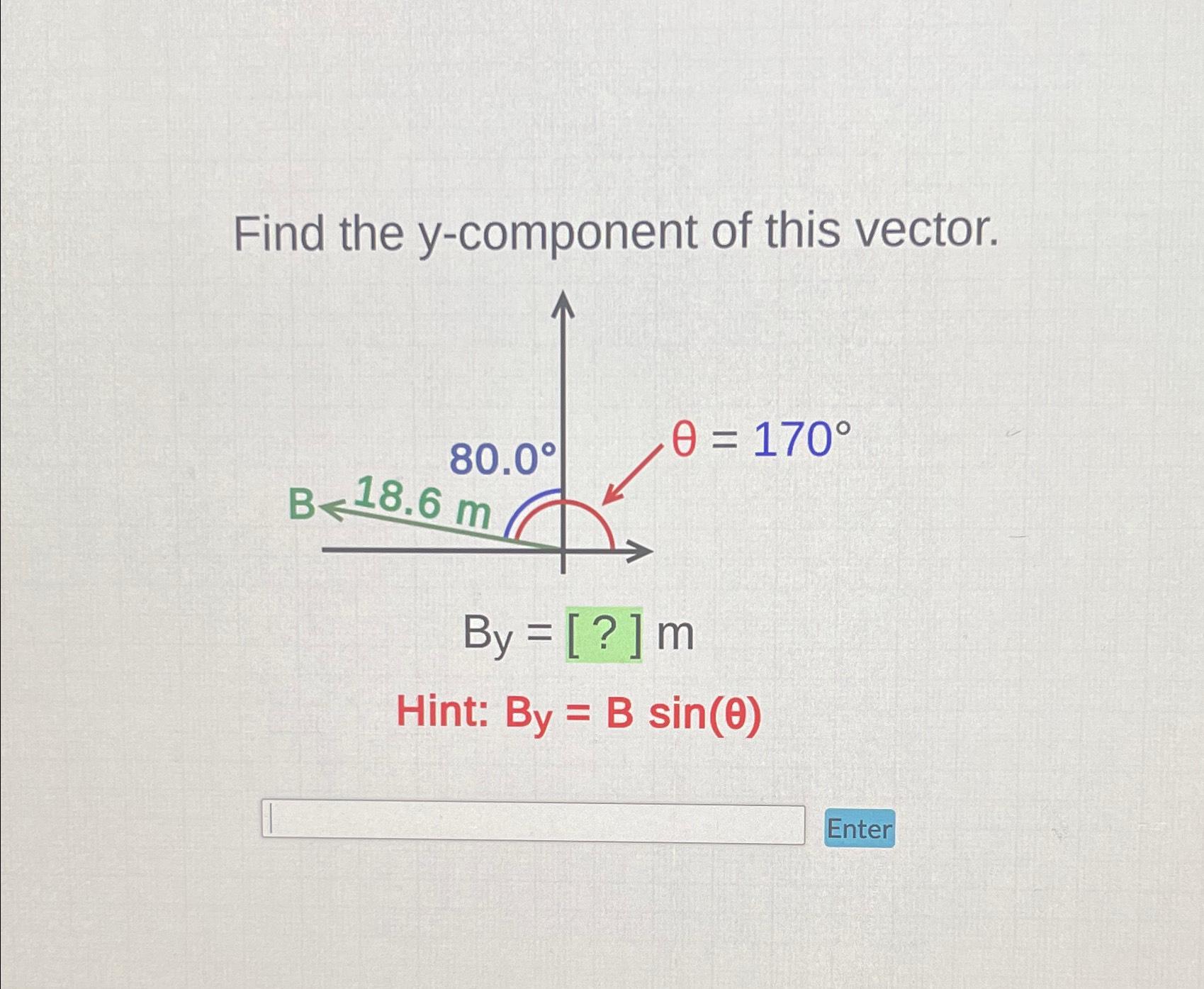 Solved Find the y-component of this vector.By=m ﻿Hint: | Chegg.com