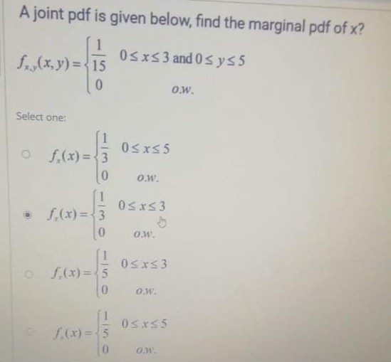Solved A joint pdf is given below, find the marginal pdf of | Chegg.com