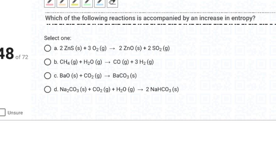 Solved Which of the following reactions is accompanied by an | Chegg.com