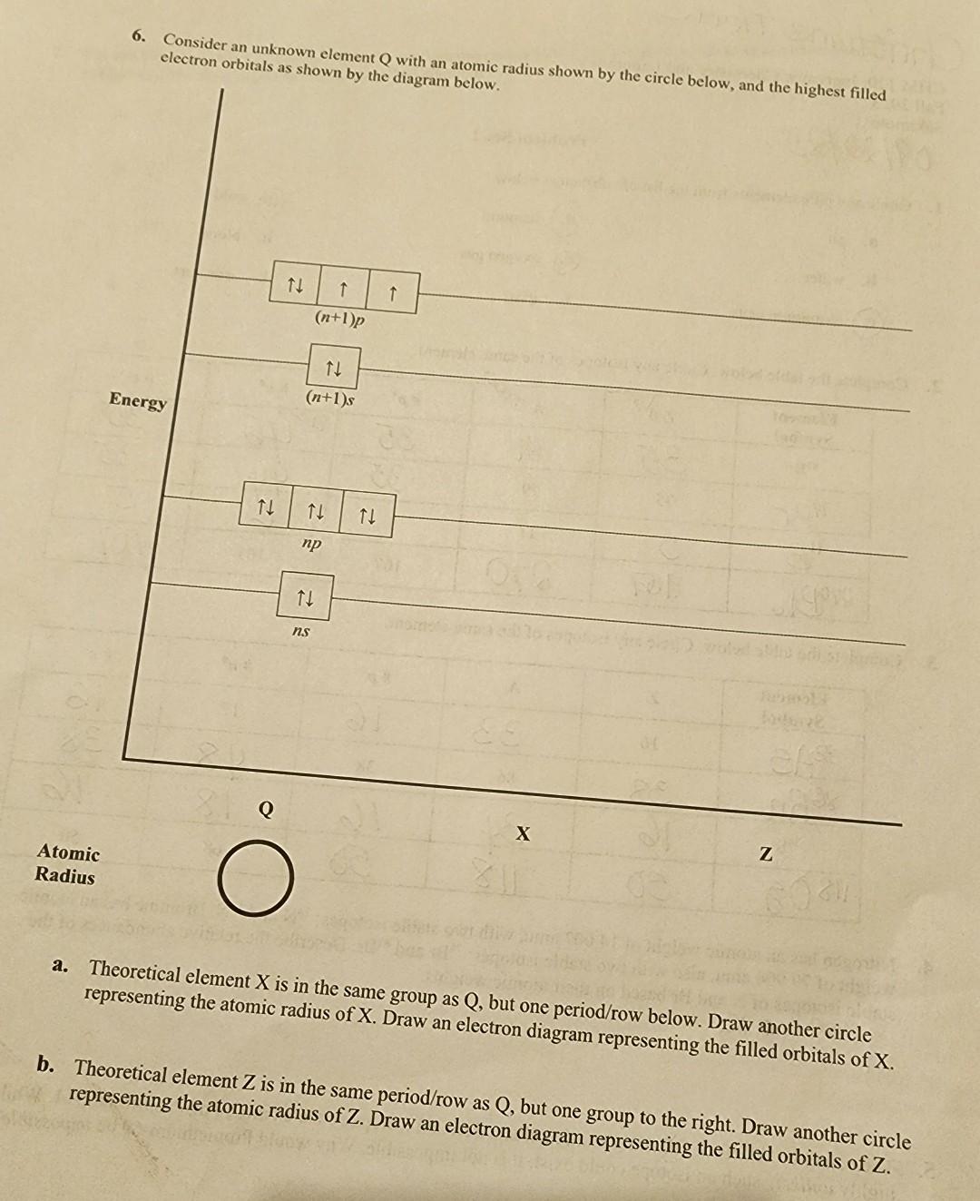 Solved 6. Consider an unknown element Q with an atomic | Chegg.com
