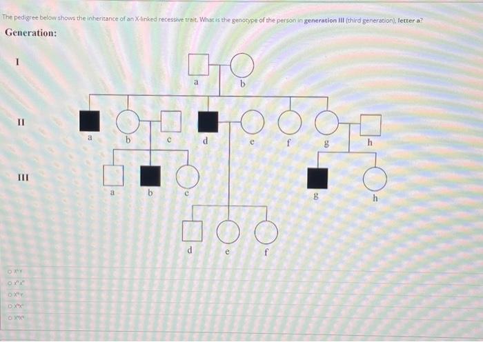 Solved The pedigree below shows the inheritance of an | Chegg.com