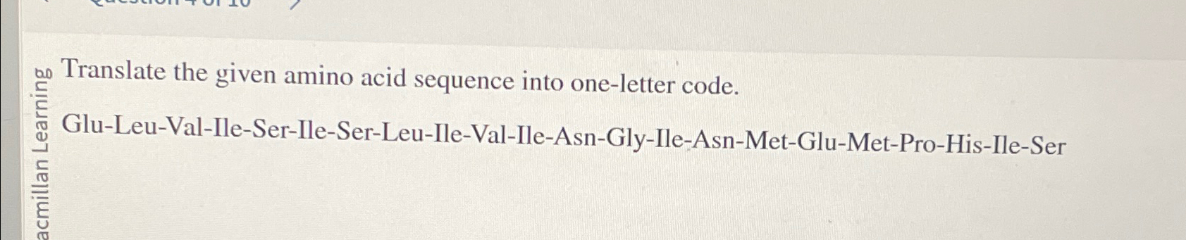 Solved no Translate the given amino acid sequence into | Chegg.com