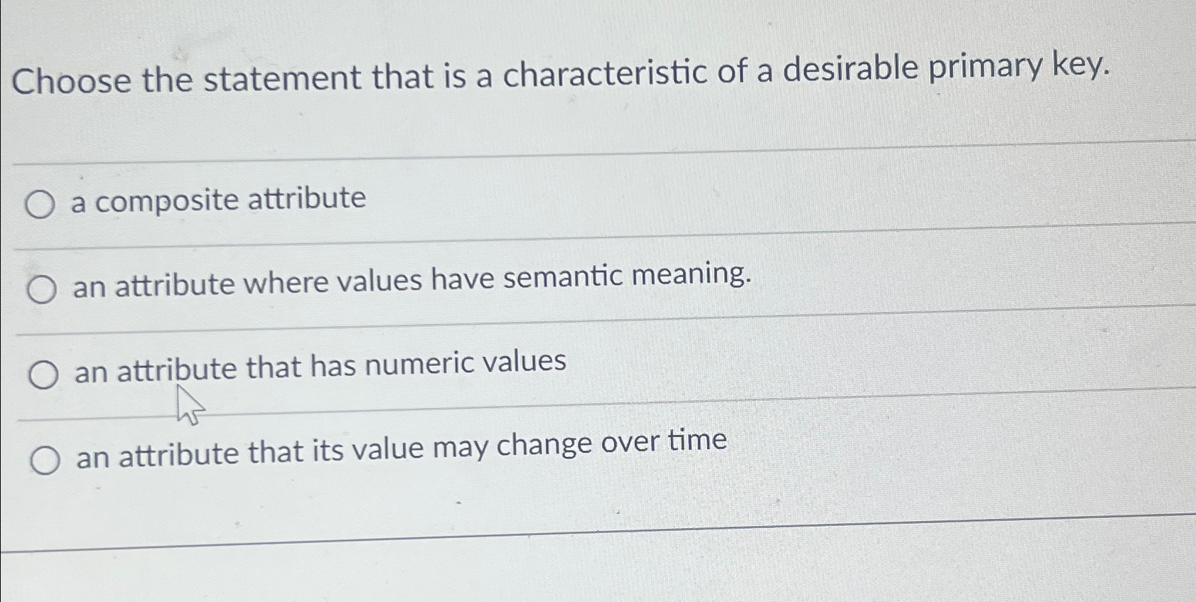 Solved Choose the statement that is a characteristic of a | Chegg.com