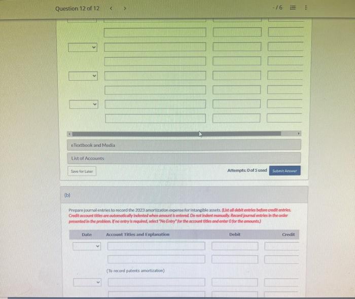 Solved Current Attempt in Progress Thy intangible ansets | Chegg.com