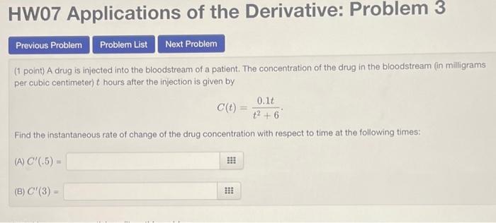 Solved Hw07 Applications Of The Derivative Problem 3 1