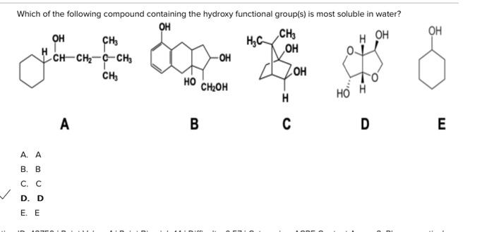 Solved Which of the following compound containing the | Chegg.com