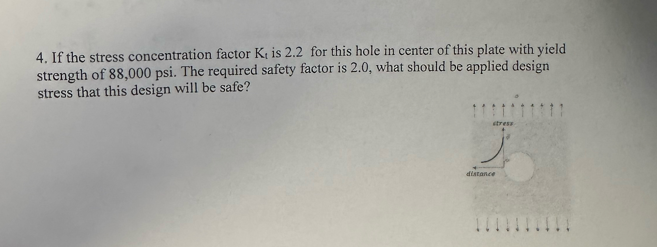 Solved If the stress concentration factor Kt ﻿is 2.2 ﻿for | Chegg.com