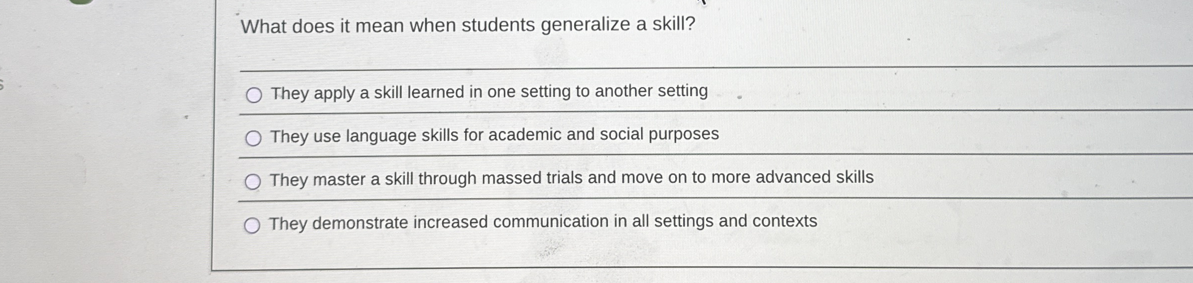 Solved What does it mean when students generalize a | Chegg.com