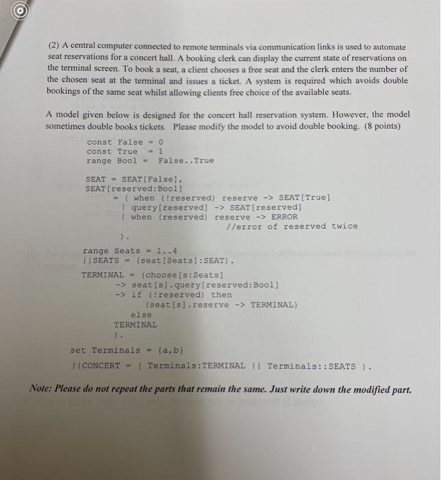 Solved O (2) A central computer connected to remote | Chegg.com