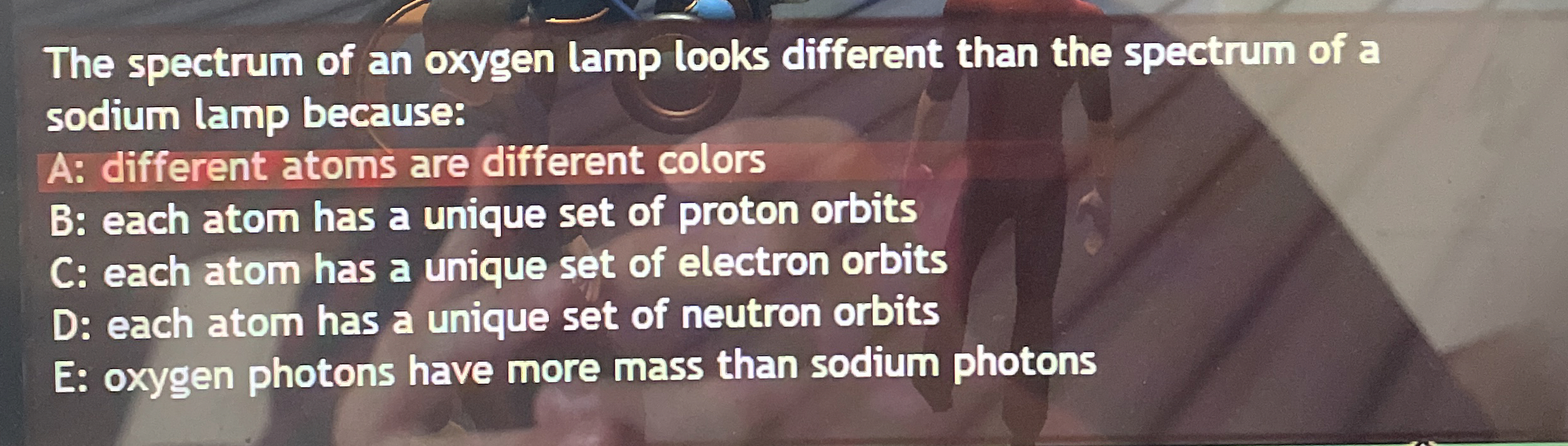 Solved The spectrum of an oxygen lamp looks different than | Chegg.com