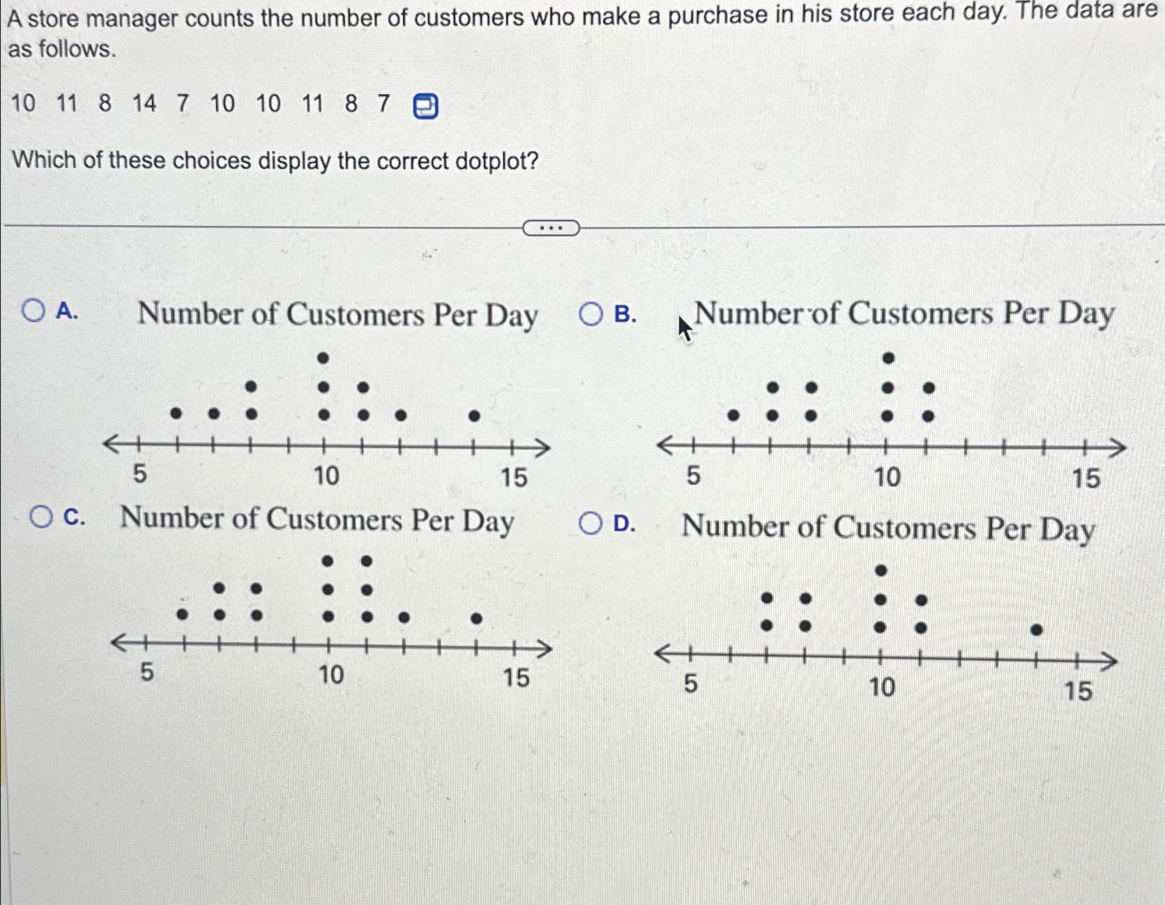 Solved A store manager counts the number of customers who | Chegg.com