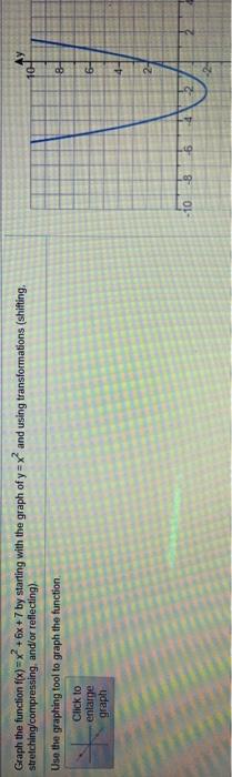 Solved 10-1 Graph the function f(x)=x2 + 6x + 7 by starting | Chegg.com