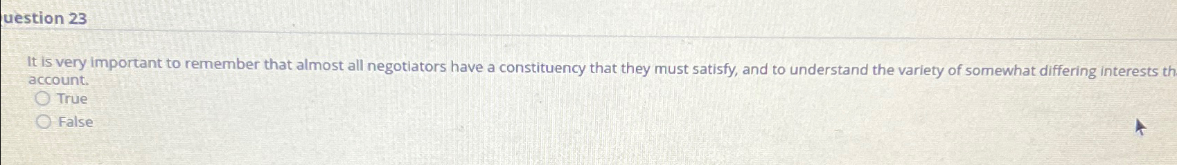 Solved uestion 23It is very important to remember that | Chegg.com