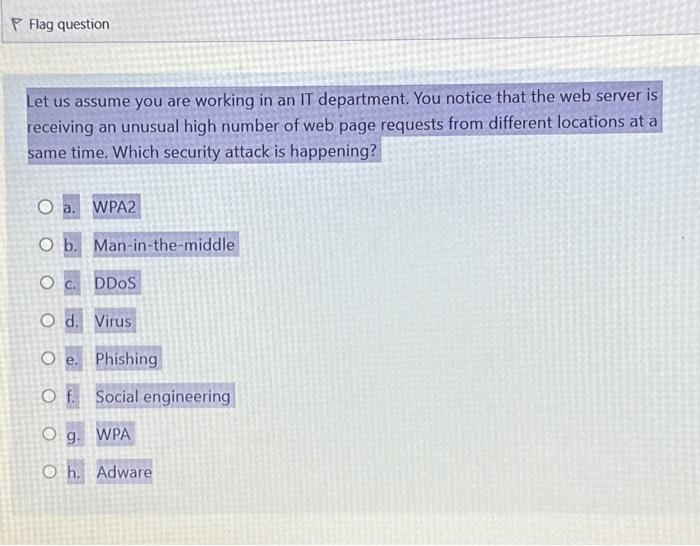 Solved Let us assume you are working in an IT department. | Chegg.com
