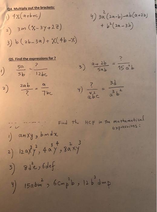 Solved Q3. Simplify this expression: 1) 2x⋅5x 5) 4a3+3a2 2) | Chegg.com