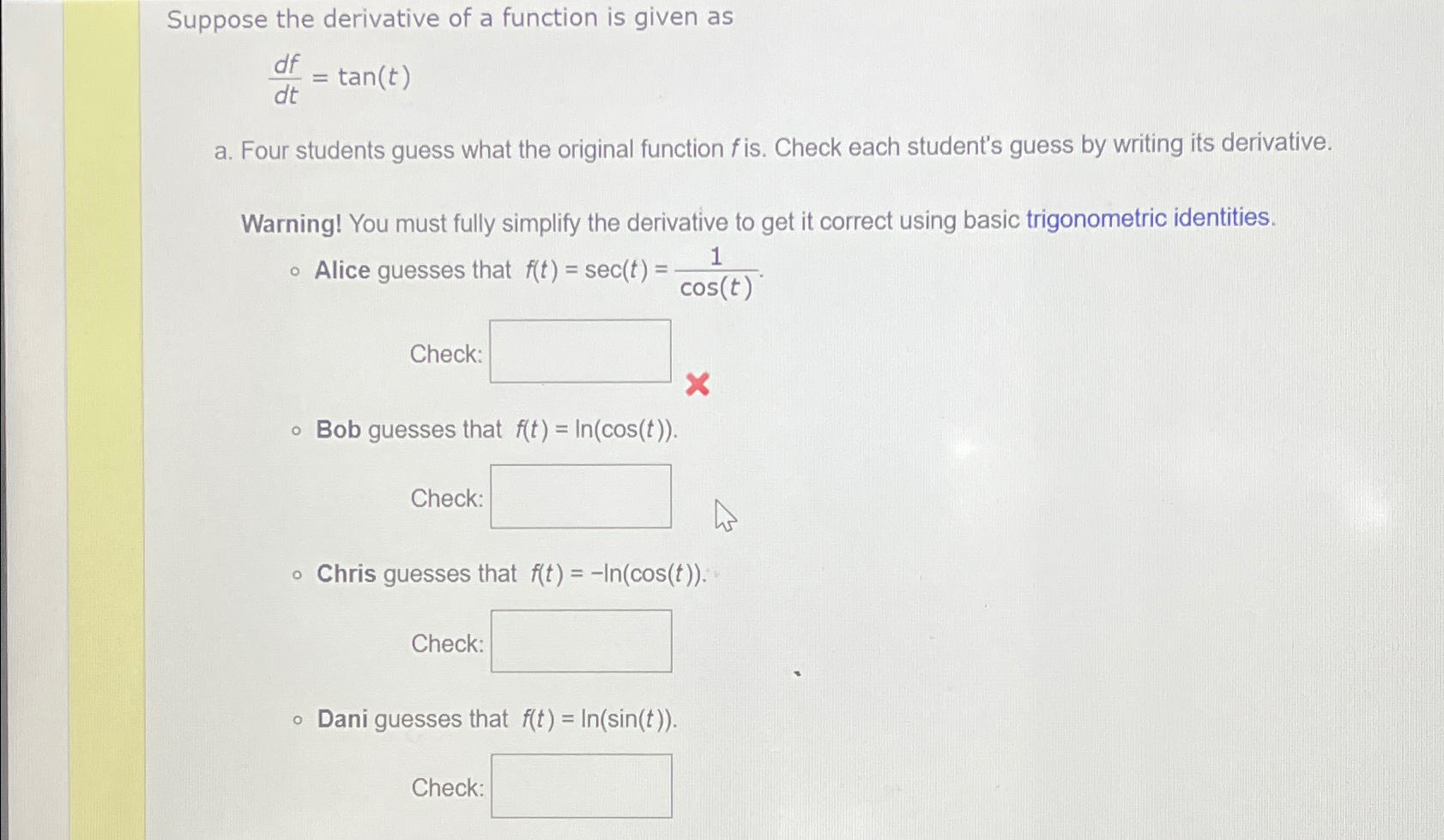 Solved Suppose the derivative of a function is given | Chegg.com