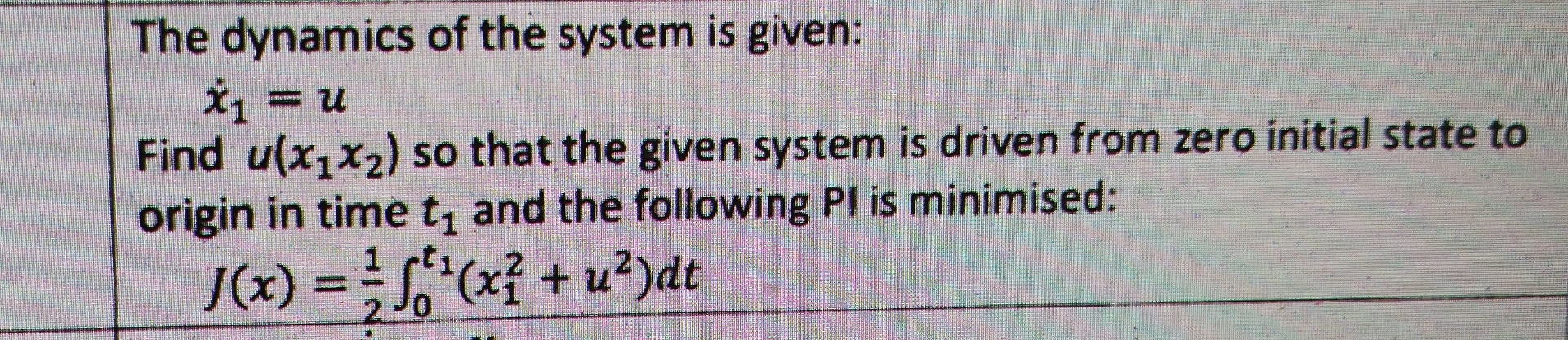 Solved The dynamics of the system is given:x1˙=uFind u(x1x2) | Chegg.com