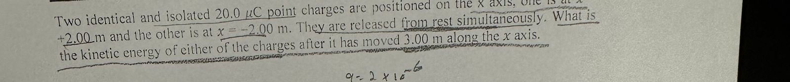 Solved Two identical and isolated 20.0μC ﻿point charges are | Chegg.com