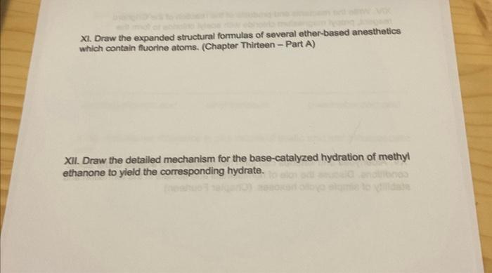Solved XI. Draw the expanded structural formulas of several | Chegg.com