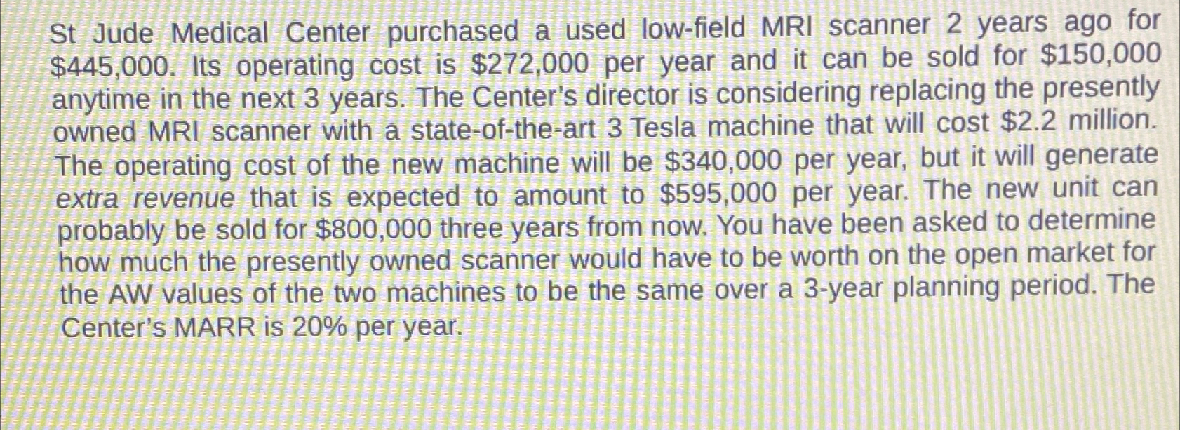 Solved St Jude Medical Center purchased a used low-field MRI | Chegg.com