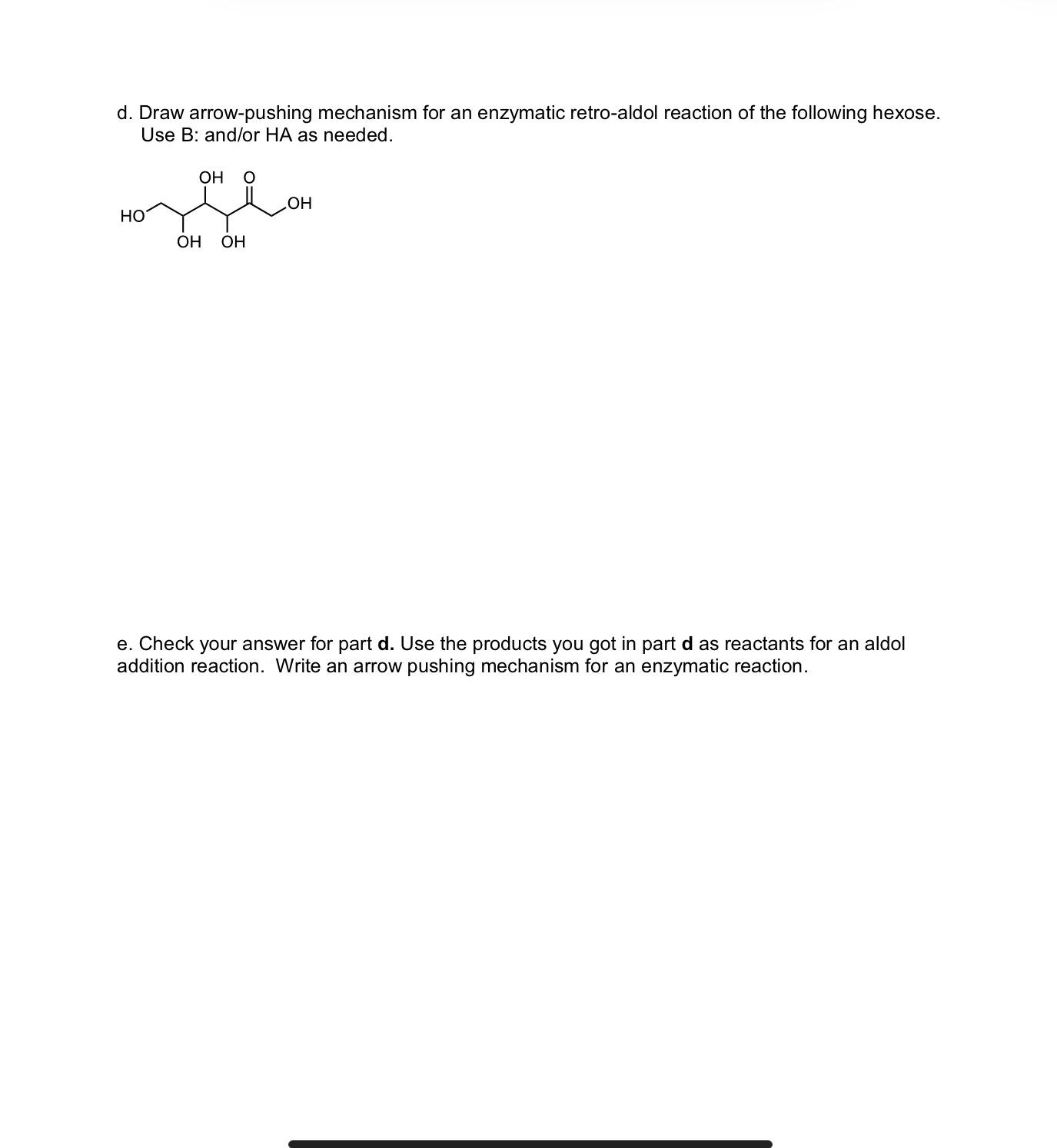 Solved d. ﻿Draw arrow-pushing mechanism for an enzymatic | Chegg.com