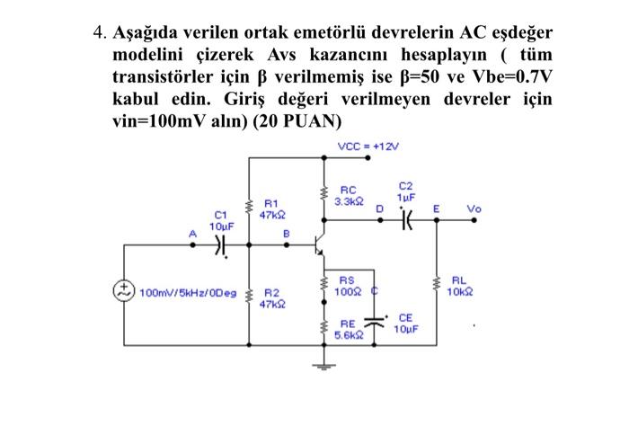 Solved Calculate the Avs gain by drawing the AC equivalent | Chegg.com