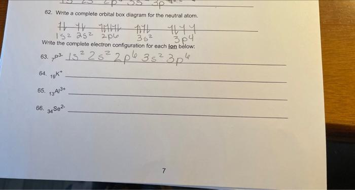 Solved 62. Write a complete orbital box diagram for the | Chegg.com
