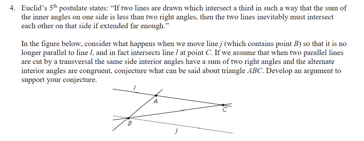 Euclids 5th ﻿postulate States If Two Lines Are
