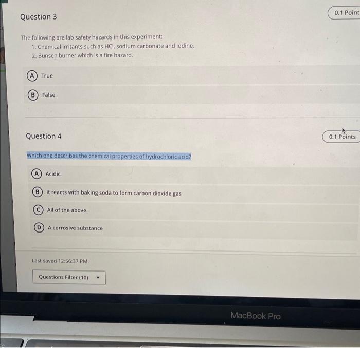 Solved The following are lab safety hazards in this | Chegg.com
