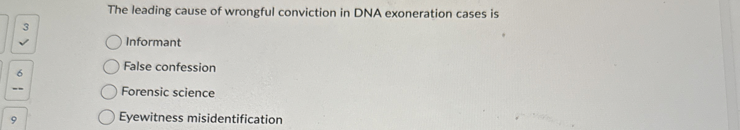 Solved The leading cause of wrongful conviction in DNA | Chegg.com