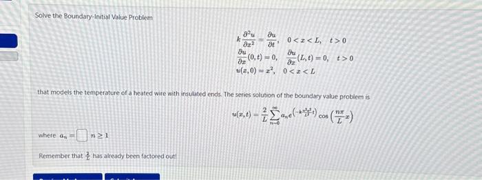 Solved Solve the Boundary-initial Value Problem | Chegg.com