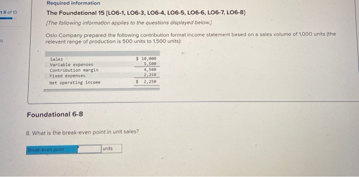 Solved Required information The Foundational 15 (LO6-1, | Chegg.com