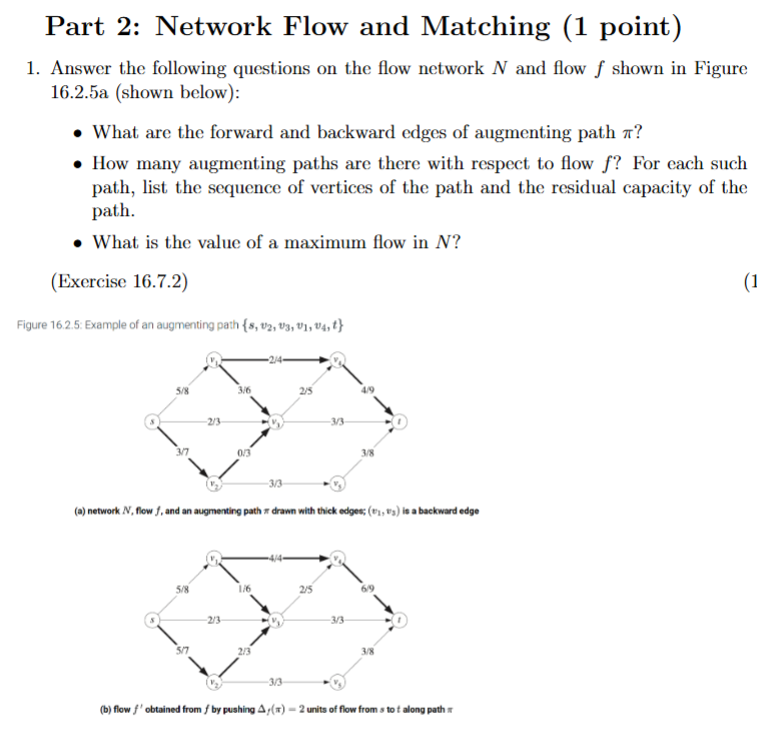 Solved Part 2: Network Flow and Matching (1 ﻿point)Answer | Chegg.com