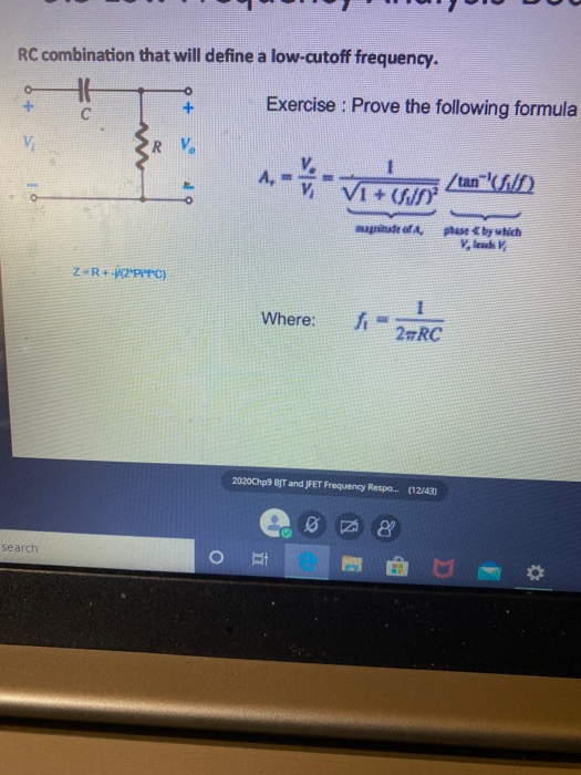 Solved IT RC combination that will define a low-cutoff | Chegg.com