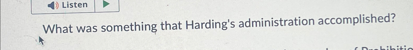 Solved What was something that Harding's administration | Chegg.com