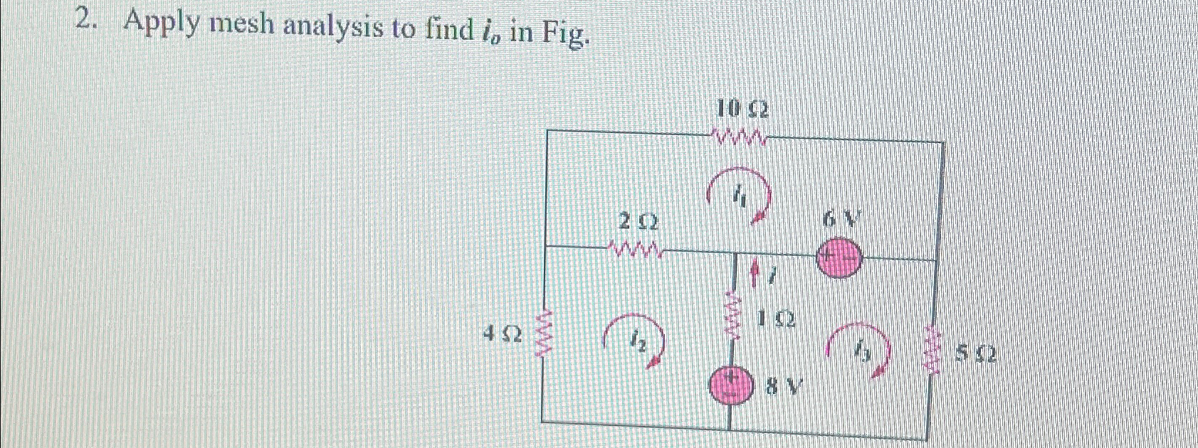 Solved Apply mesh analysis to find i0 ﻿in Fig. | Chegg.com