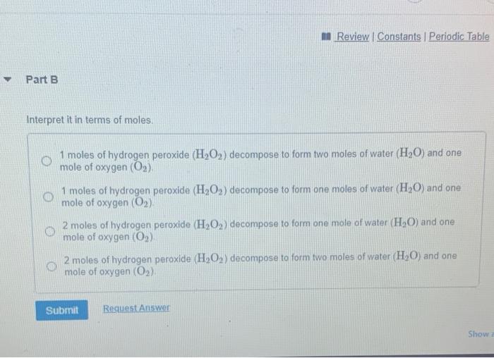 Solved m Review Constants Periodic Table Part B Interpret it | Chegg.com