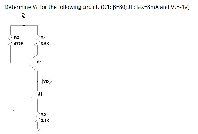Solved Determine VD ﻿for the following circuit. | Chegg.com