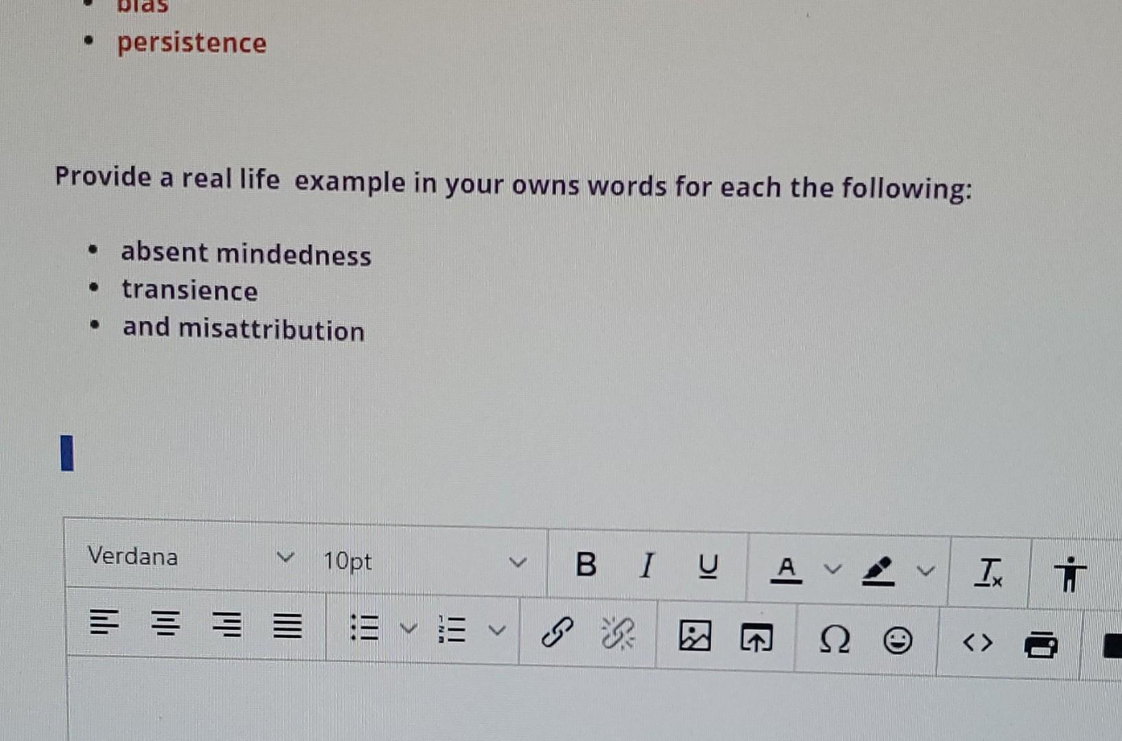 Solved Provide a real life example in your owns words for | Chegg.com